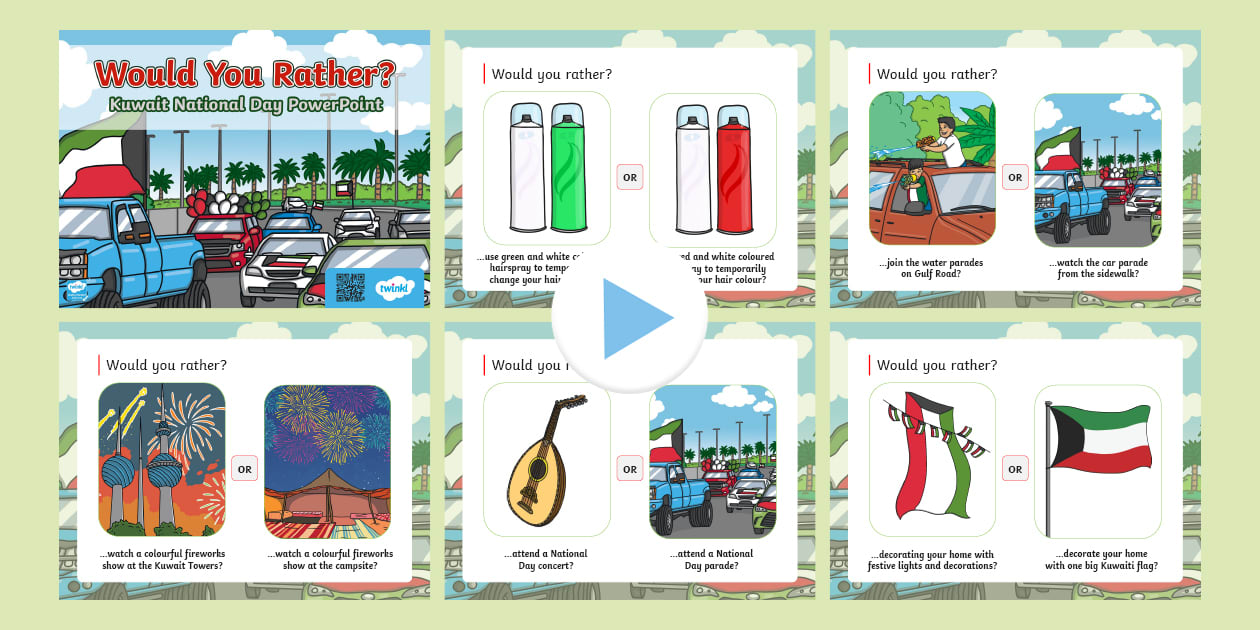 Kuwait National Day "Would You Rather" PowerPoint Game for Kids