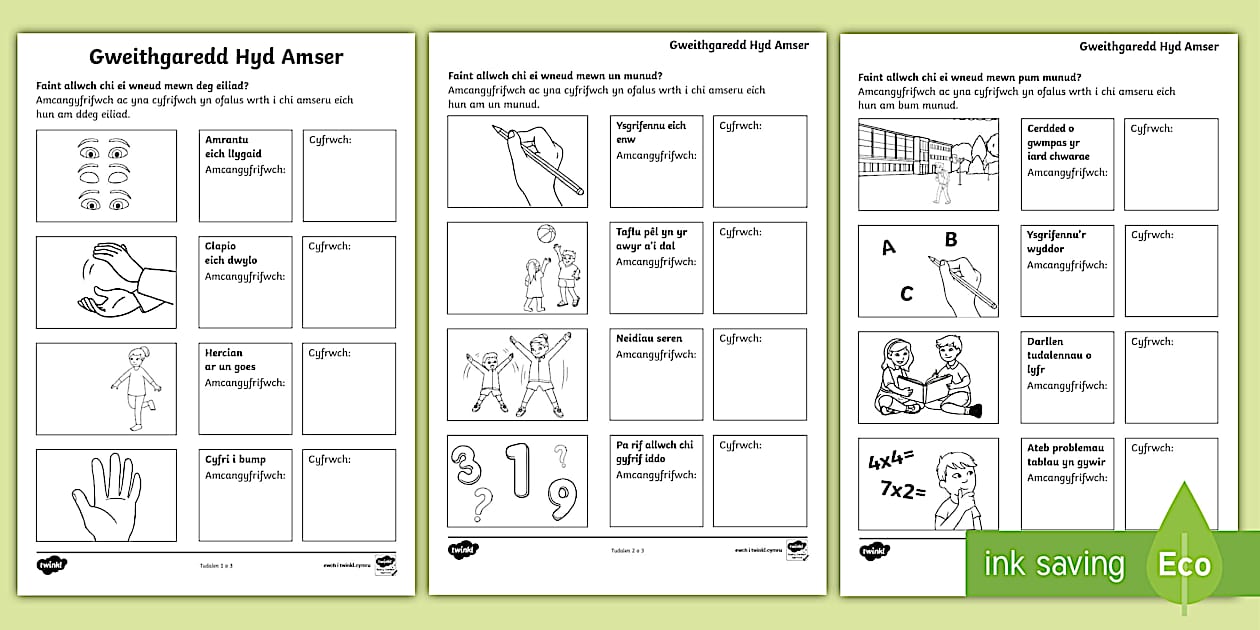 Gweithgaredd Hyd Amser (teacher made) - Twinkl
