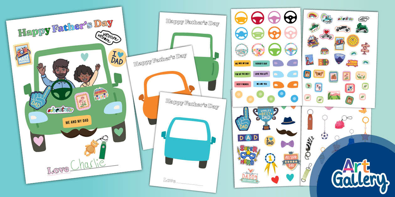 Personalised Father's Day Car Collage Activity - Twinkl