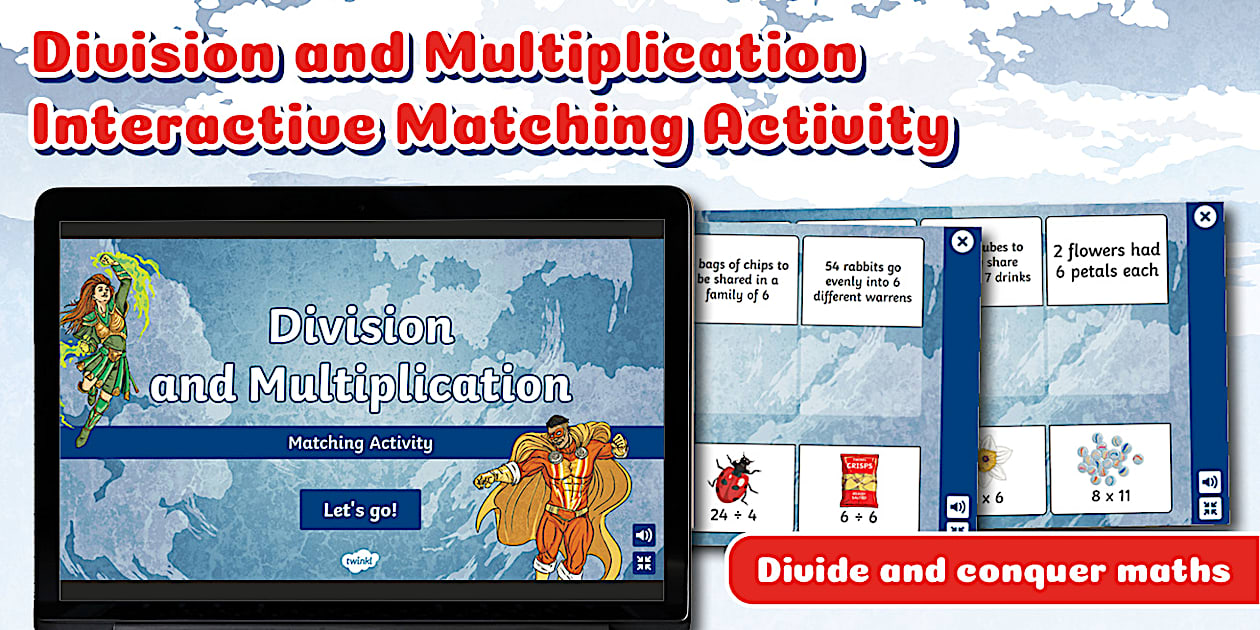 Division and Multiplication Interactive Matching Activity