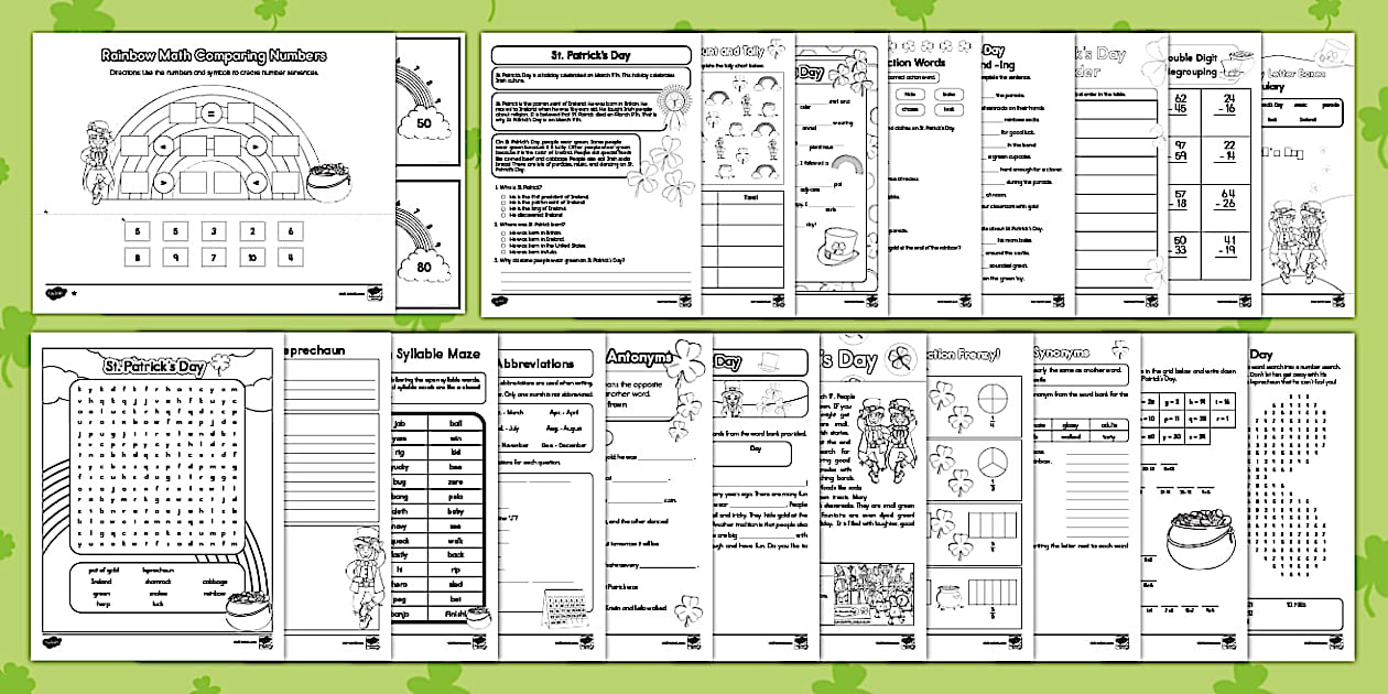 Second Grade St. Patrick's Day Mega Bundle for March