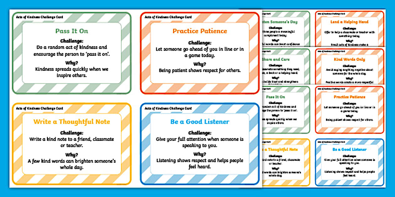 Acts of Kindness Challenge Cards