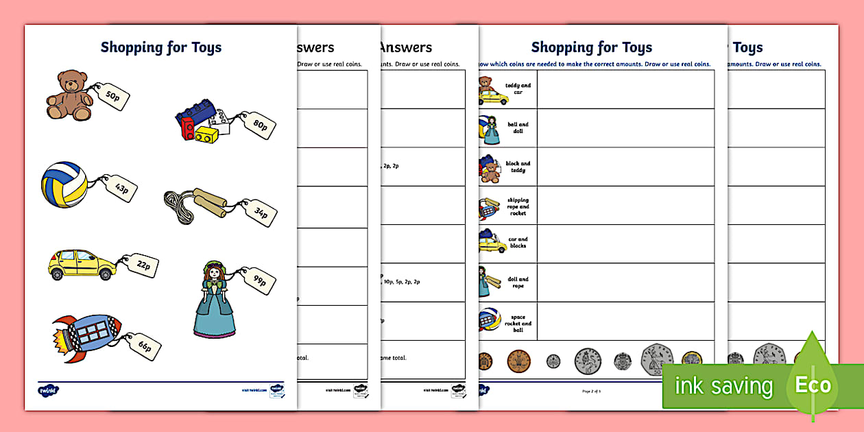 Toy Shopping List Worksheet | Primary Resources | Twinkl
