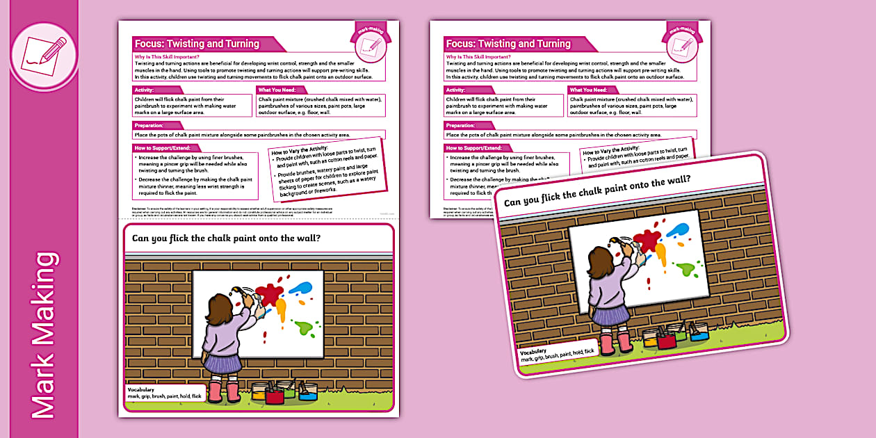 Water Fine Motor Skills Mark-Making Flicking Chalk Paint