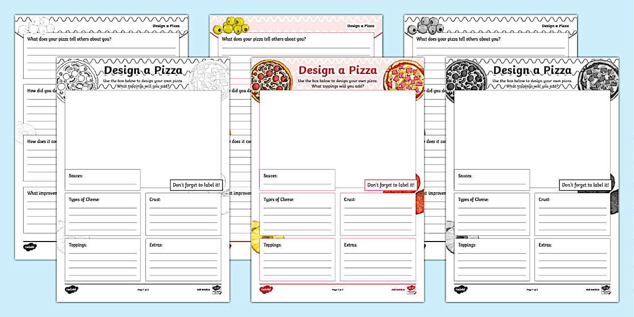 * NEW * Design a Pizza Worksheet (teacher made) - Twinkl