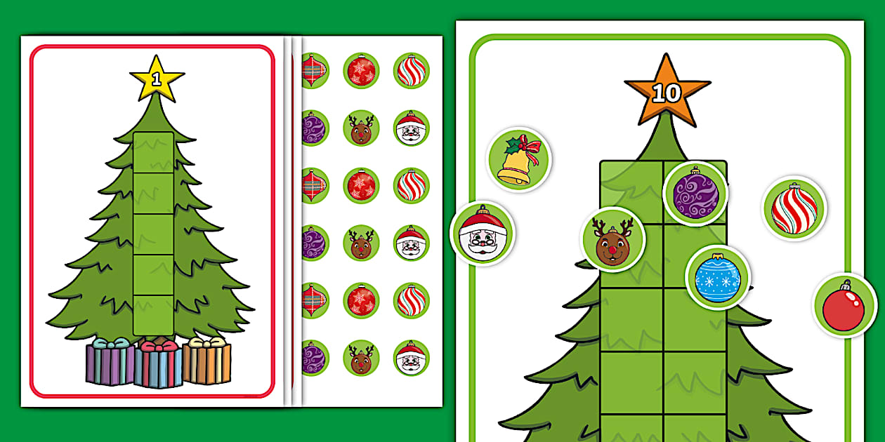 Christmas Tree Frame | Twinkl | 5 Frame and 10 Frame | EYFS