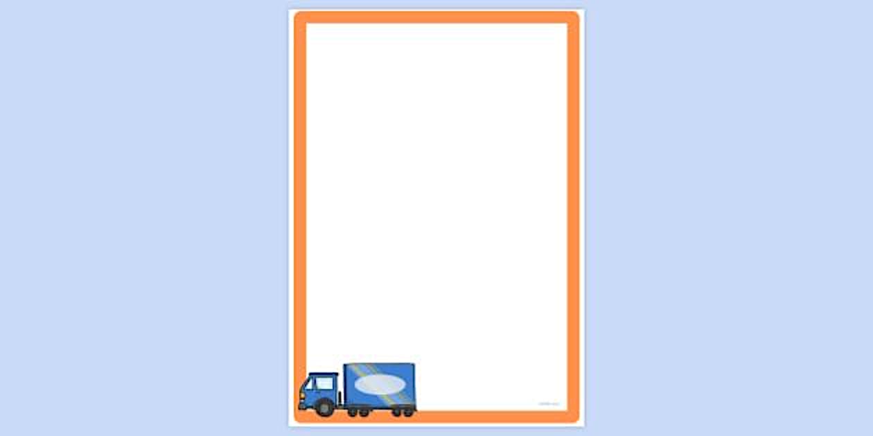 Simple Blank Standard Lorry Page Border | Save time planning