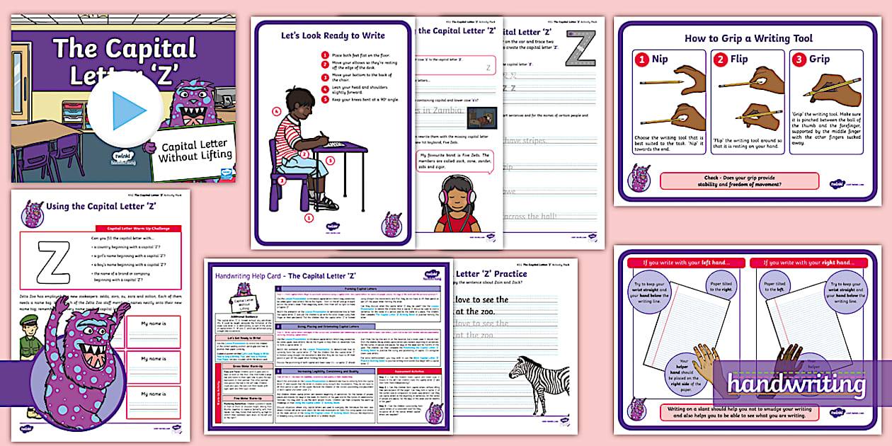 Twinkl Handwriting: The Capital Letter 'Z' EYFS/KS1 Activity Pack