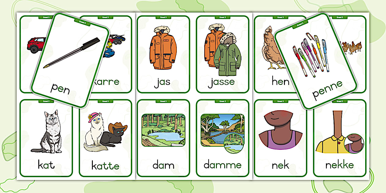 Graad 3 Klanke: Meervoude pot - potte Flitskaarte - Twinkl