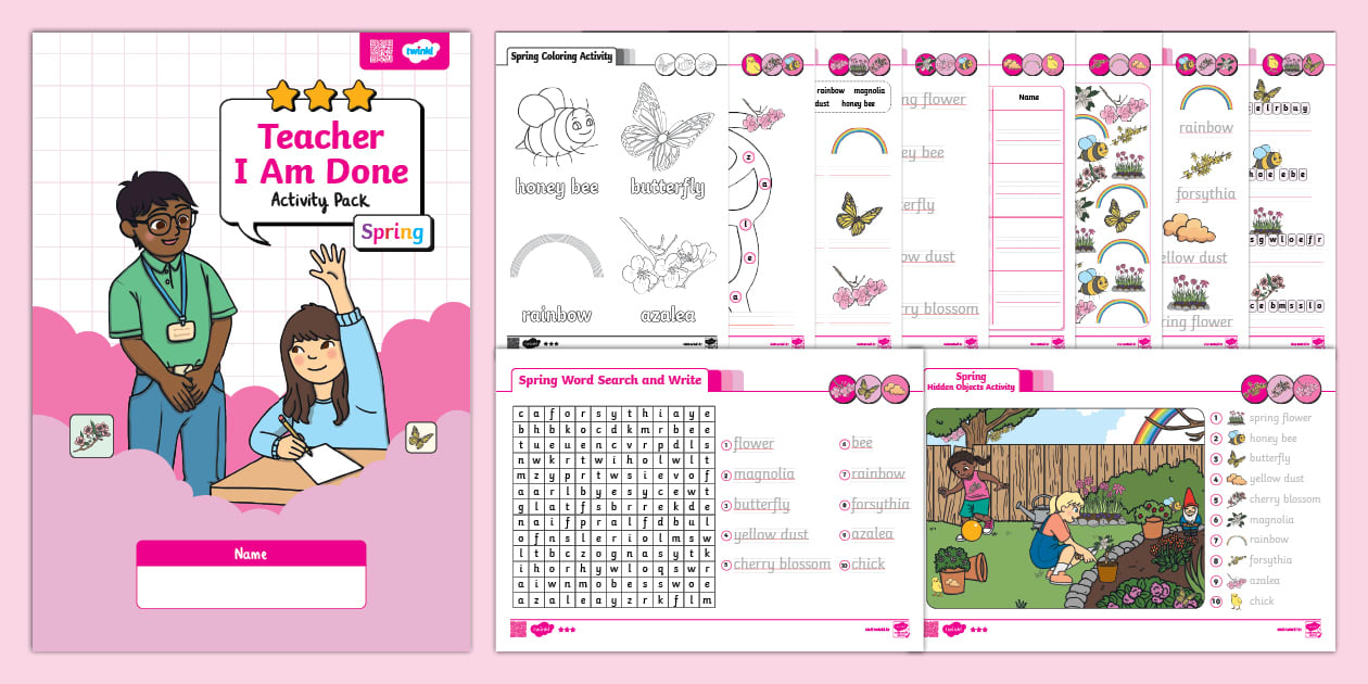 Teacher I Am Done Activity Pack | Spring | Lv.3