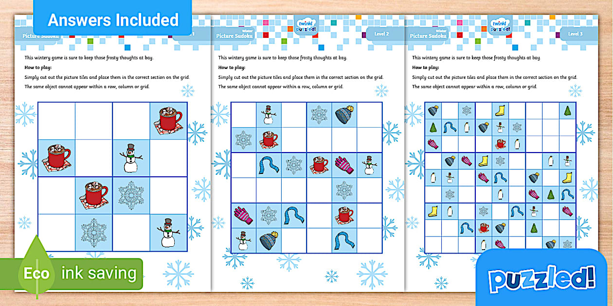Winter Sudoku Puzzle (teacher made) - Twinkl
