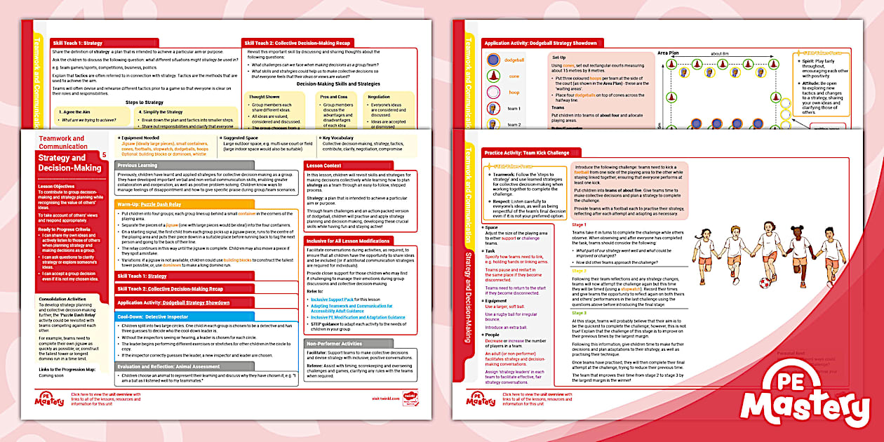PE Mastery: Teamwork and Communication L5 - Strategy