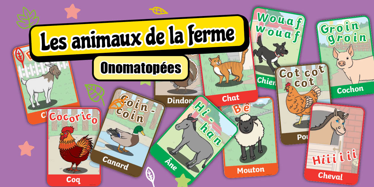 Cartes flash : Les bruits des animaux de la ferme