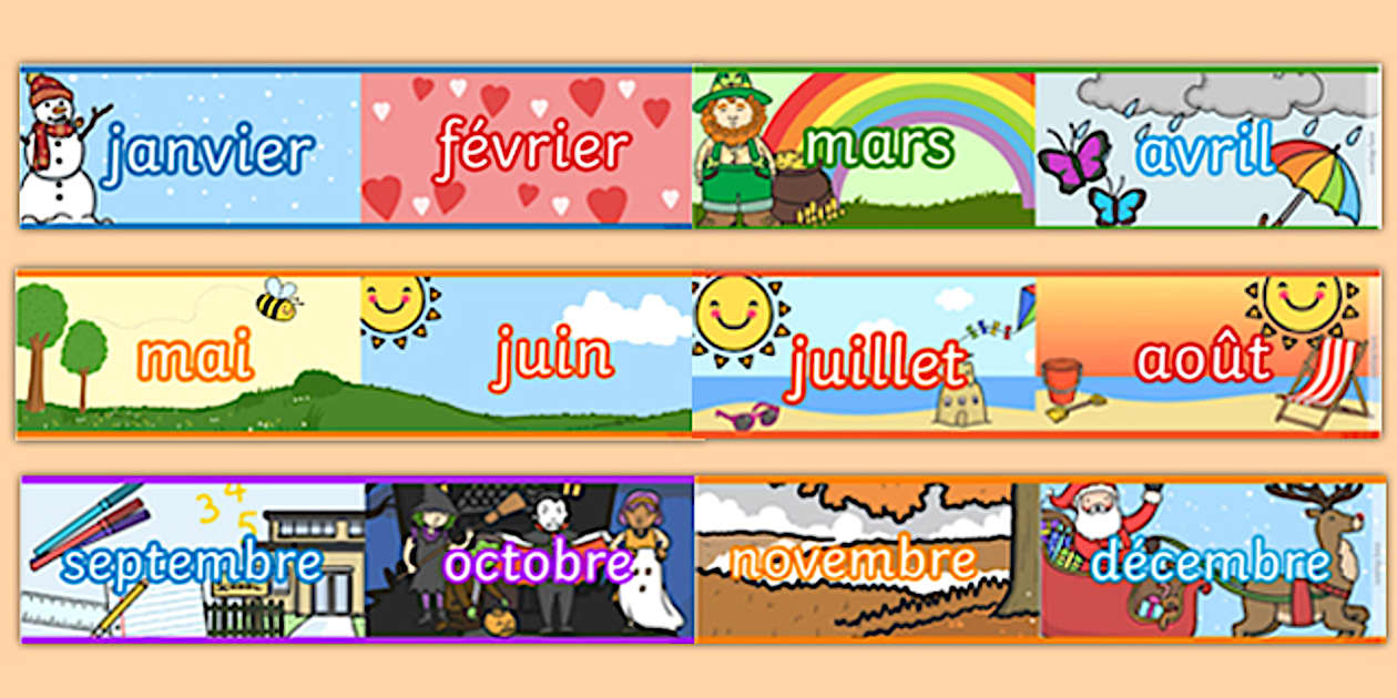 Months of the Year Display Borders French (teacher made)