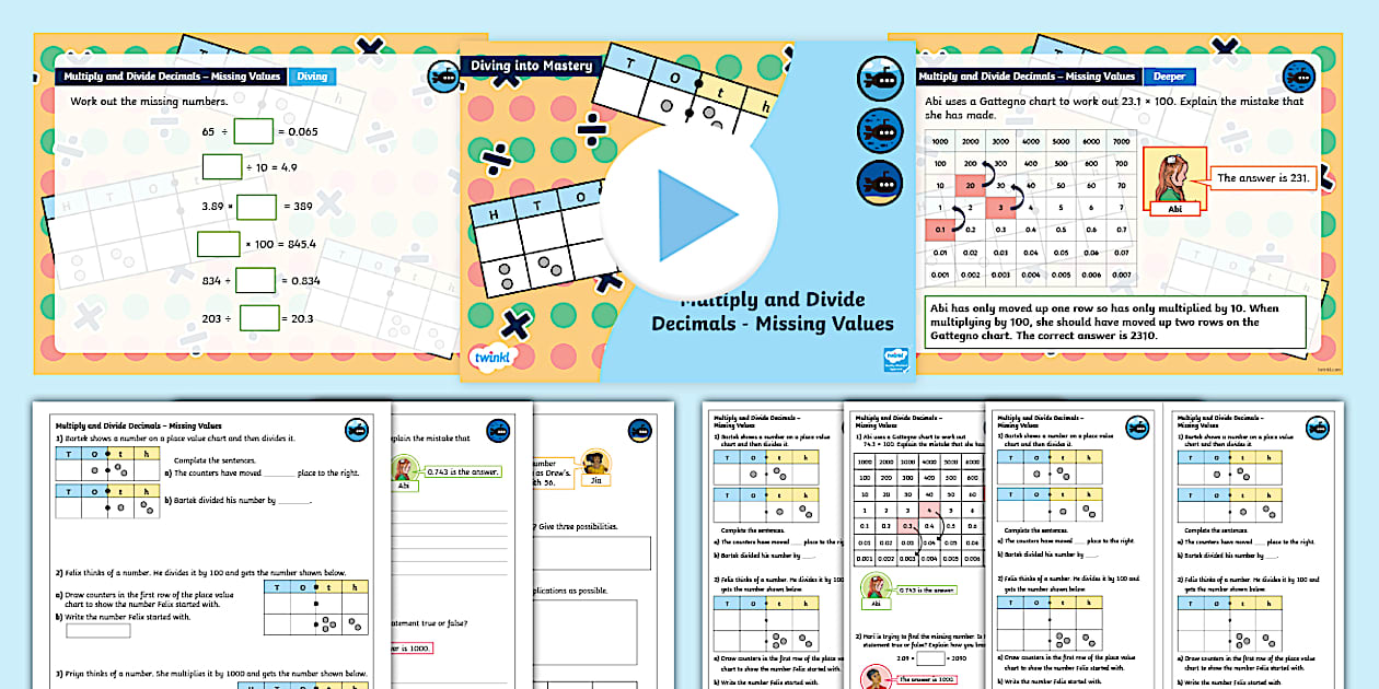 👉 Y5 DiM: Step 12 Multiply and Divide Decimals –Missing Values