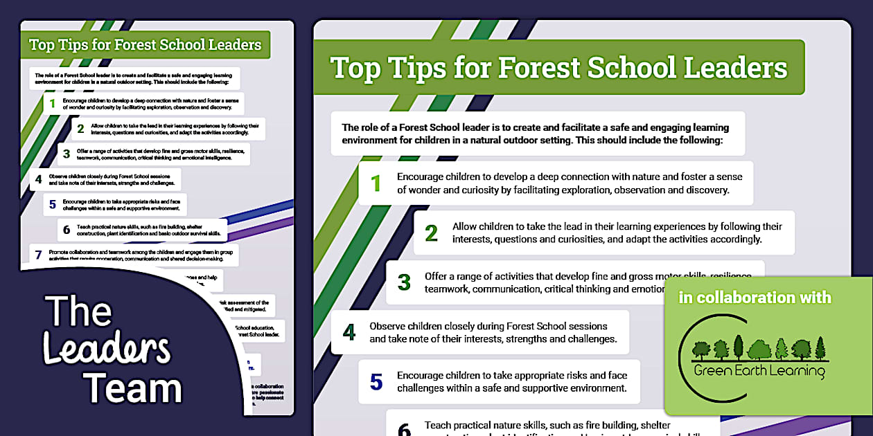 Top Tips for Forest School Leaders Poster - SLT