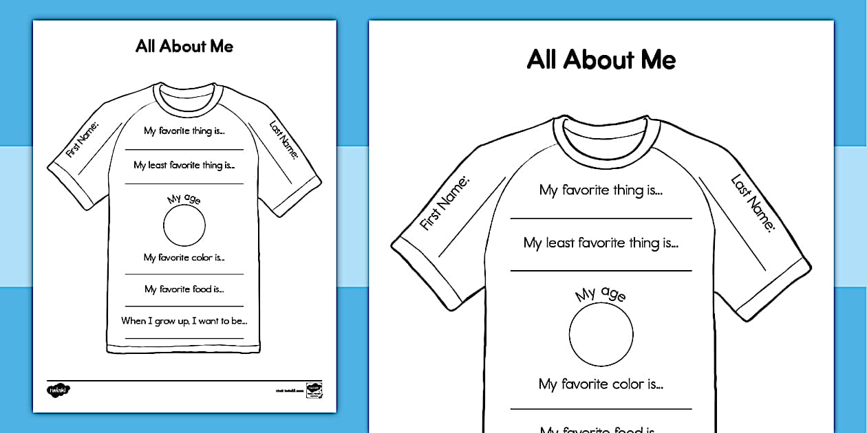 All About Me Jersey Worksheet (Teacher-Made) - Twinkl