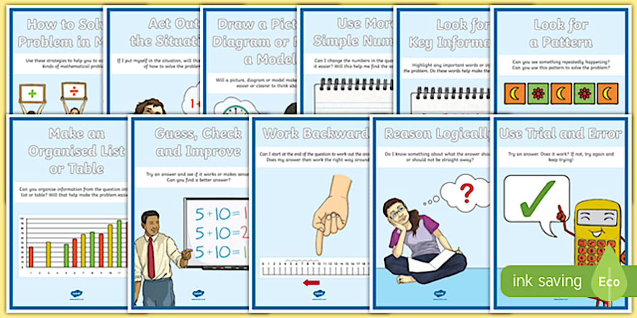 Problem-Solving Strategies in Maths Posters - CfE Teaching