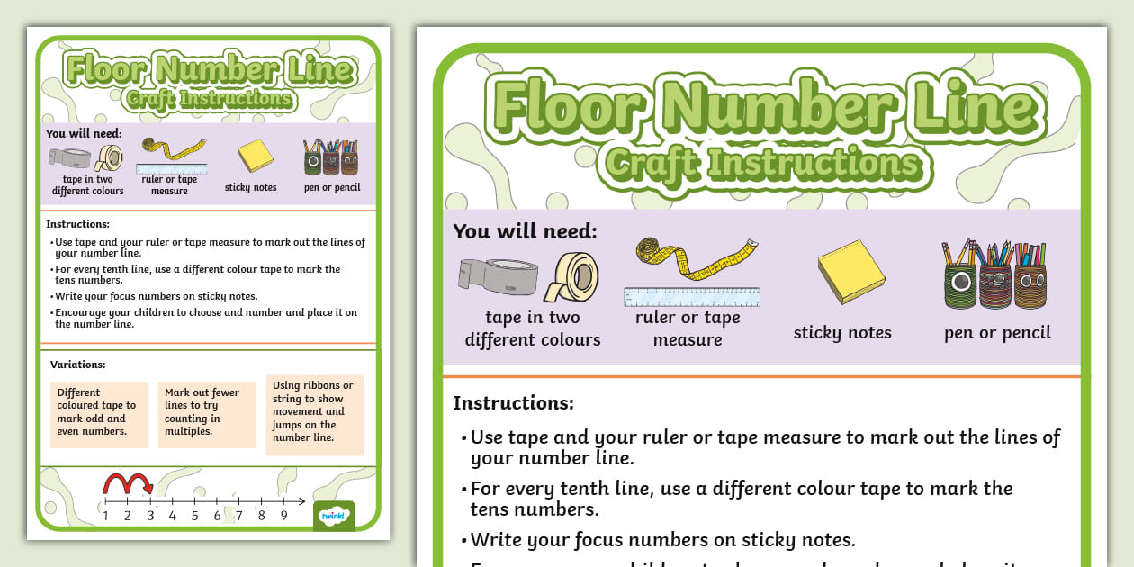 👉 Floor Number Line Craft Instruction Display Poster