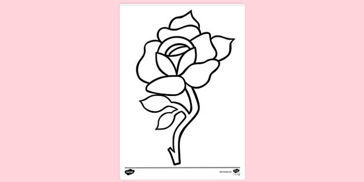 Rose Easy Colouring | Colouring Sheets (teacher made)