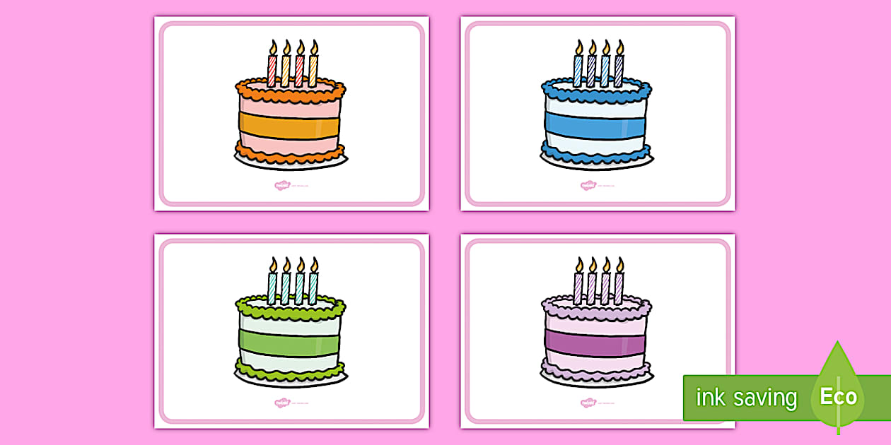 👉 Editable Birthday Cakes (4 Candles) (teacher made)