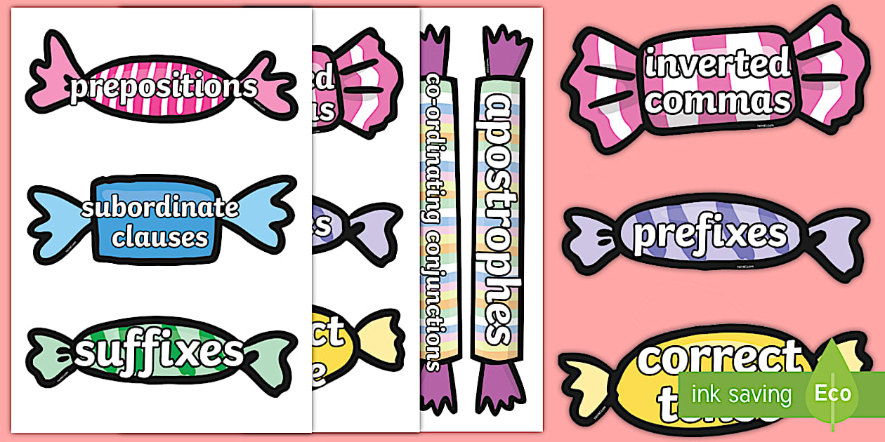 Editable Year 3 Writing Words Pick and Mix Display Cut-Outs