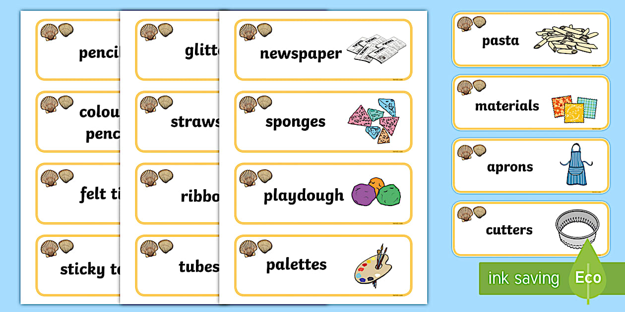 Welcome to our class - shell Themed Editable Creative Area Resource Labels