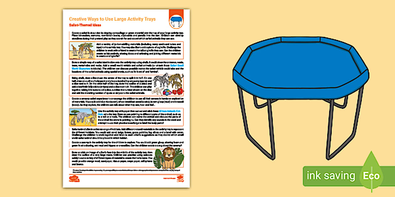 EYFS Creative Ways to Use Large Activity Trays: Safari