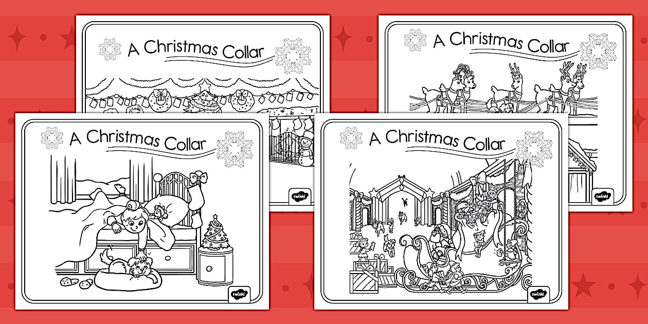 A Christmas Collar Coloring Sheets (teacher made) - Twinkl