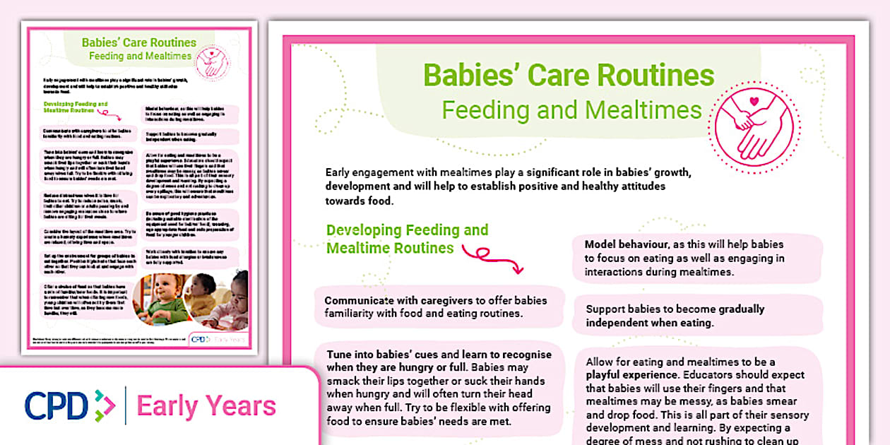 Babies' Routines: Feeding and Meal Times | Kindergarten CPD