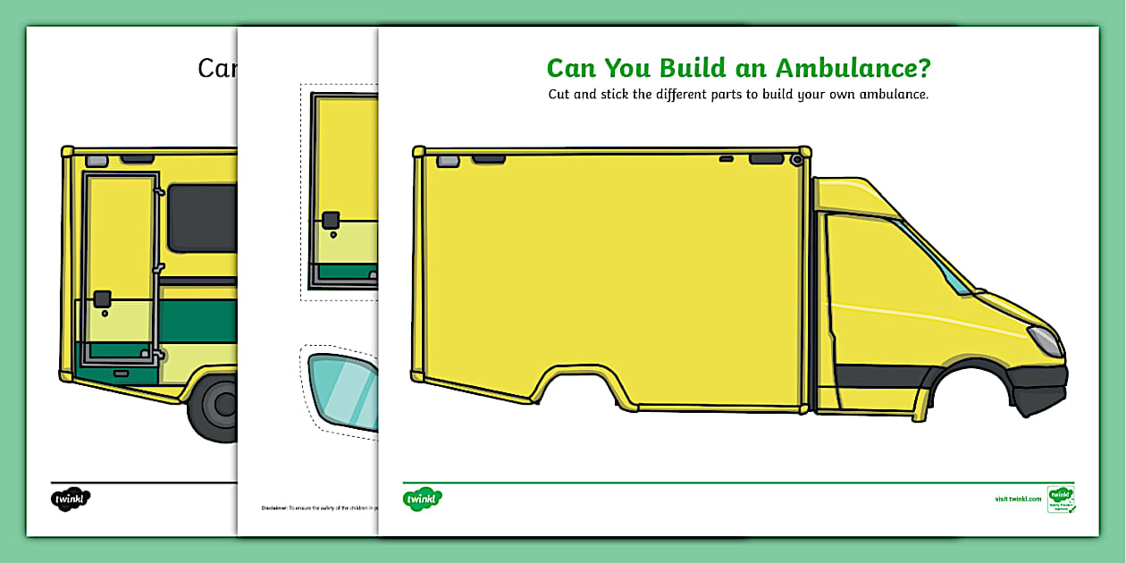 Can You Build an Ambulance? Cutting Skills Activity - Twinkl