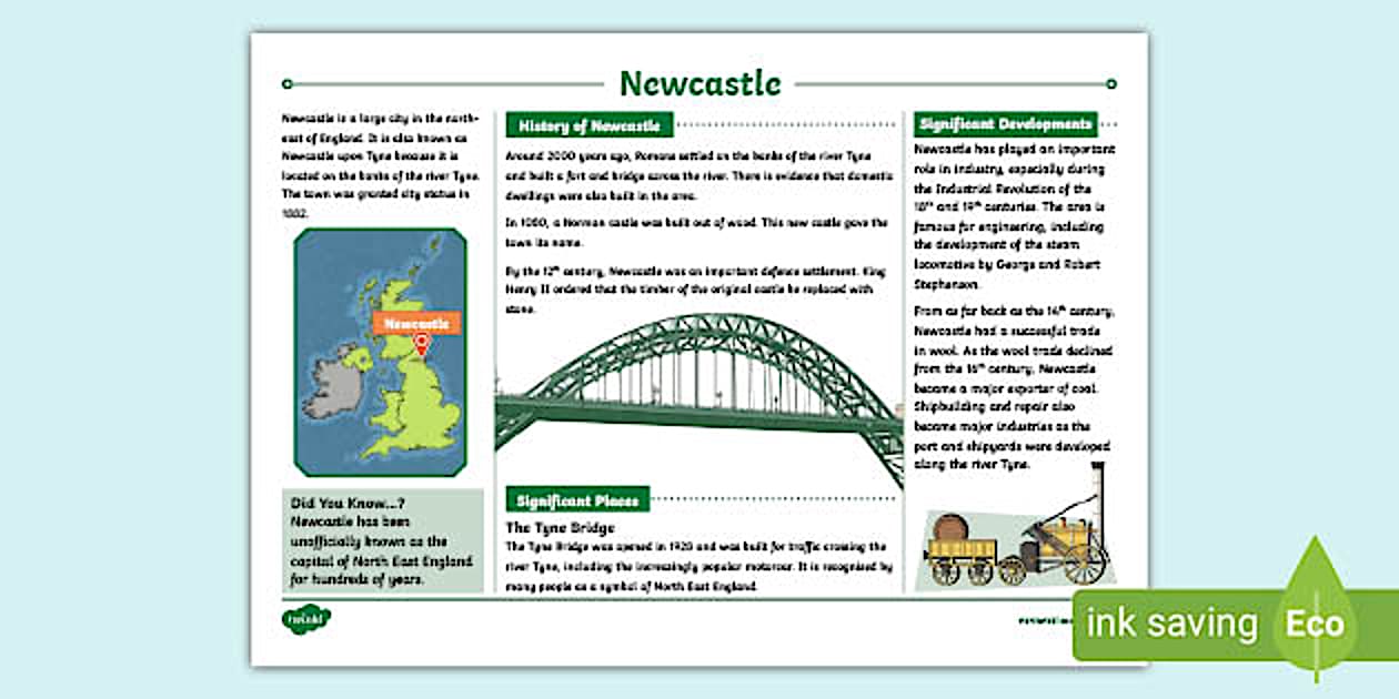 Newcastle Local History Fact File - Twinkl