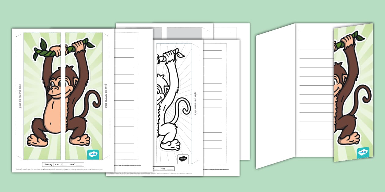 * NEW * Monkey Folding Writing Template - Twinkl Writing