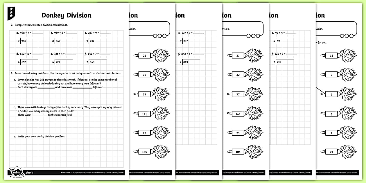 Short Division Worksheets | Maths Resource | Year 6 - Twinkl