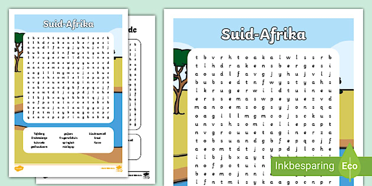 Suid-Afrika Woordsoek (teacher made) - Twinkl