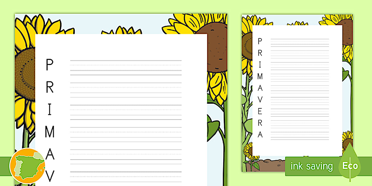 La primavera: Poema acróstico - Las estaciones - Twinkl
