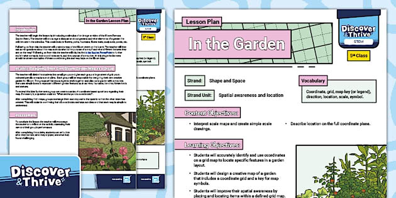 In the Garden Lesson Plan Fifth Class (teacher made)