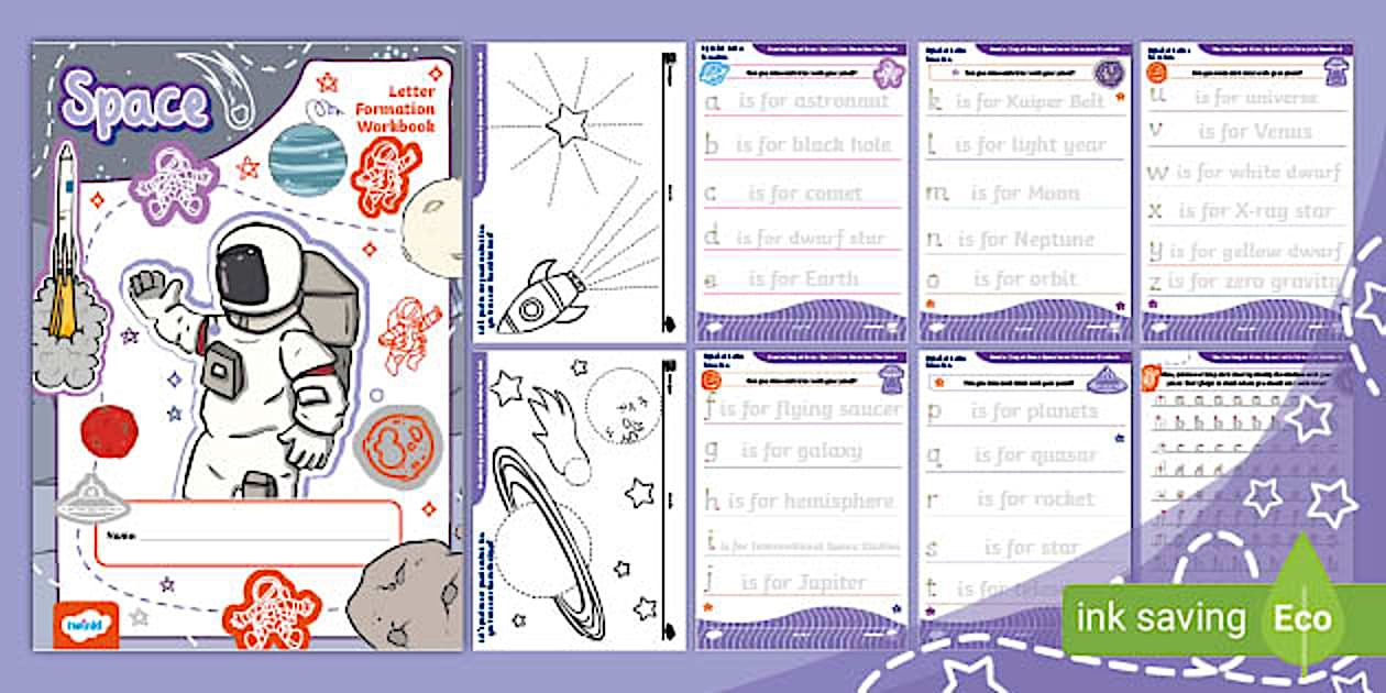 Handwriting At Home: Space Letter Formation Workbook