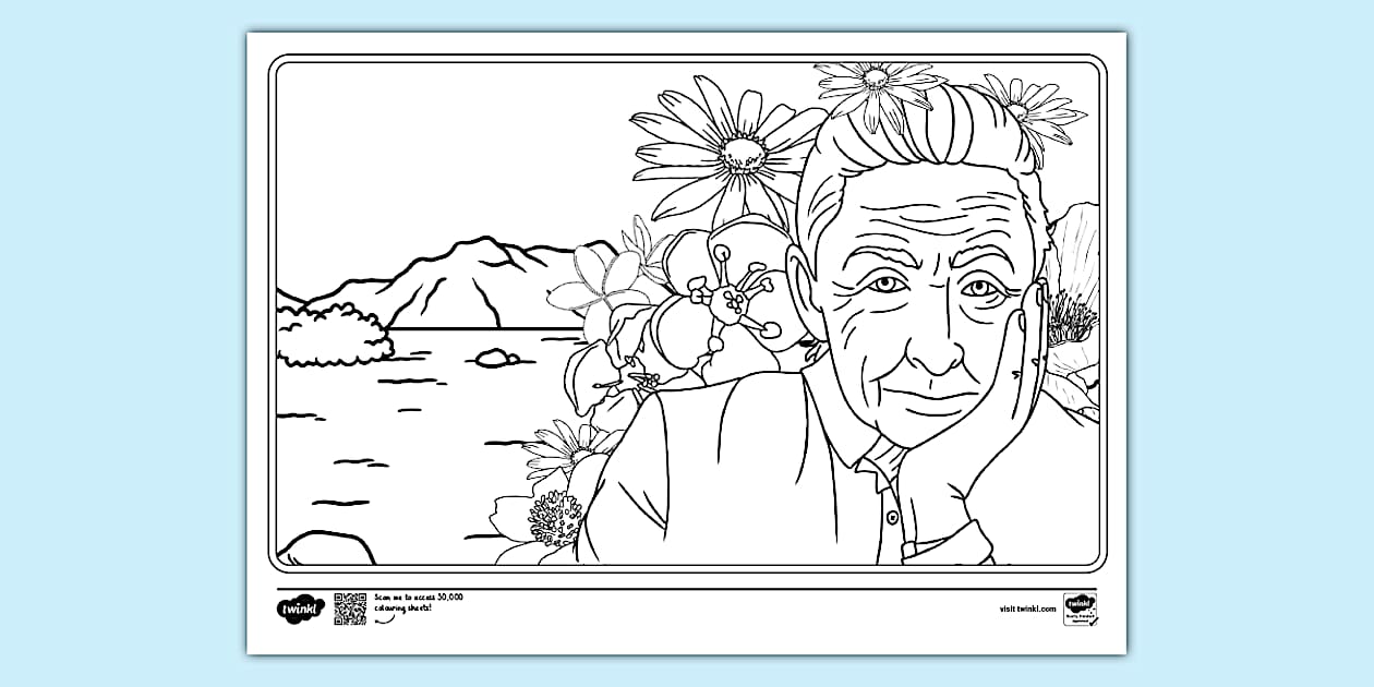 Georgia O'Keeffe Colouring Page (Teacher-Made) - Twinkl