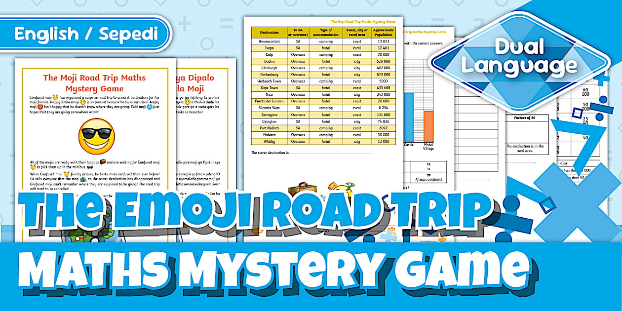 😊 Grade 4 Maths The Emoji Road Trip Maths Mystery Game