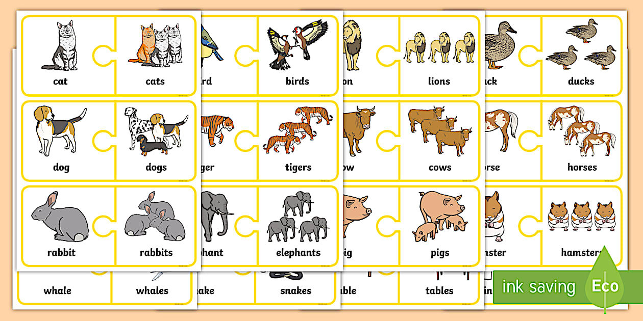 Regular Plurals Jigsaw Activity - Twinkl