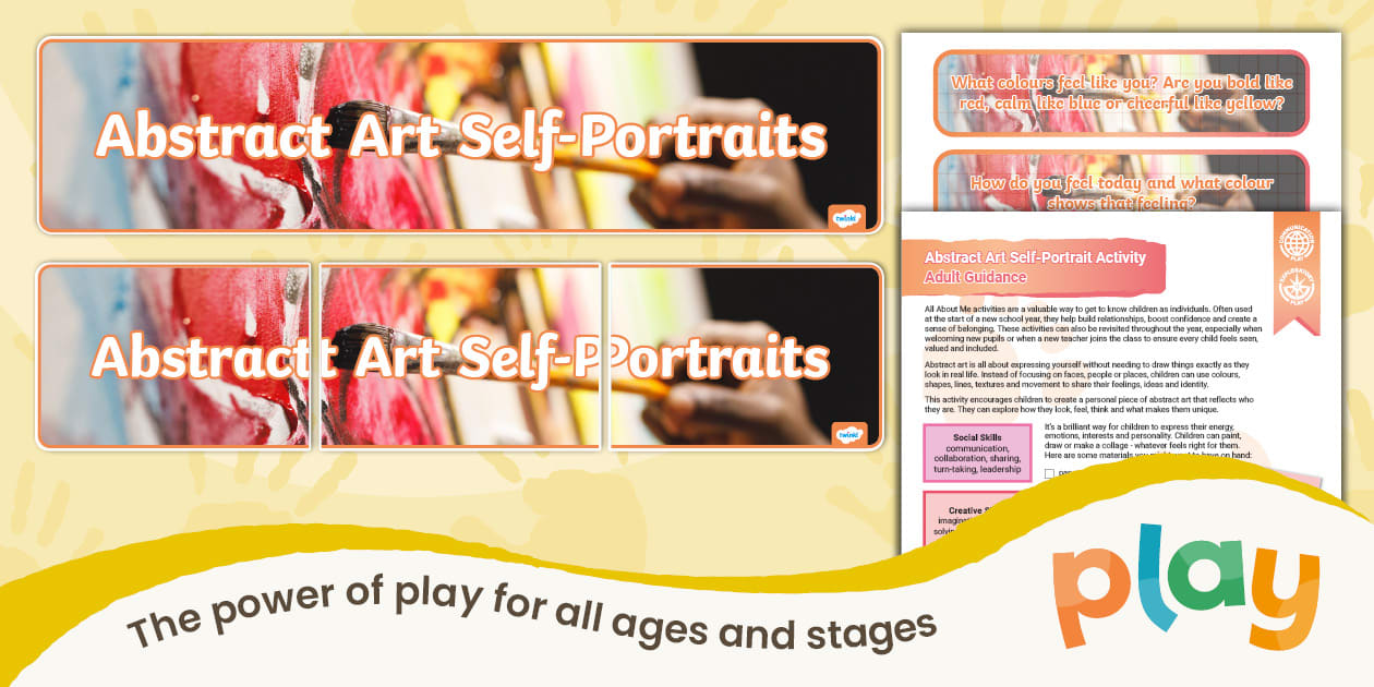 Abstract Art Self-Portrait Activity Pack (teacher made)
