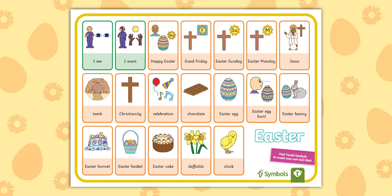 Twinkl Symbols: Easter AAC Mat (teacher made) - Twinkl