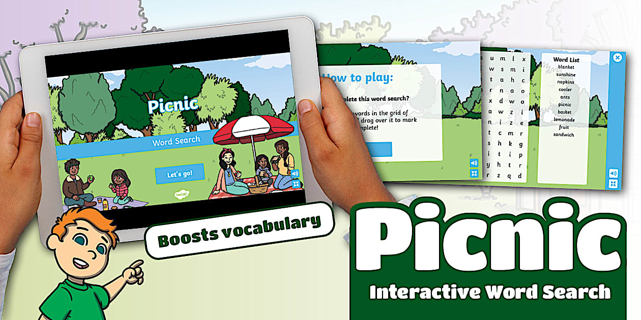 Picnic Interactive Word Search - Twinkl