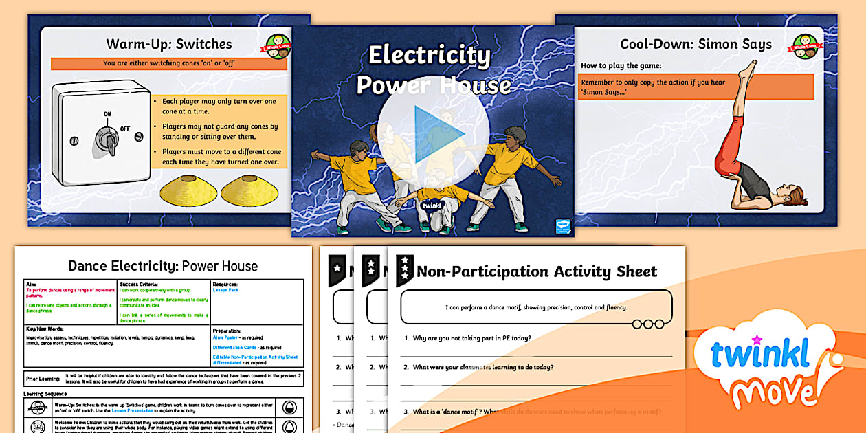 Year 6 Dance: Electricity Lesson 3 - Power House - Twinkl