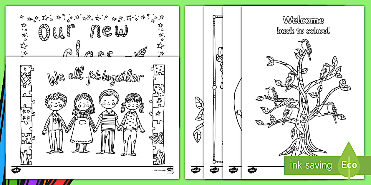 Adult Coloring Mindfulness Back To School Pages - Twinkl