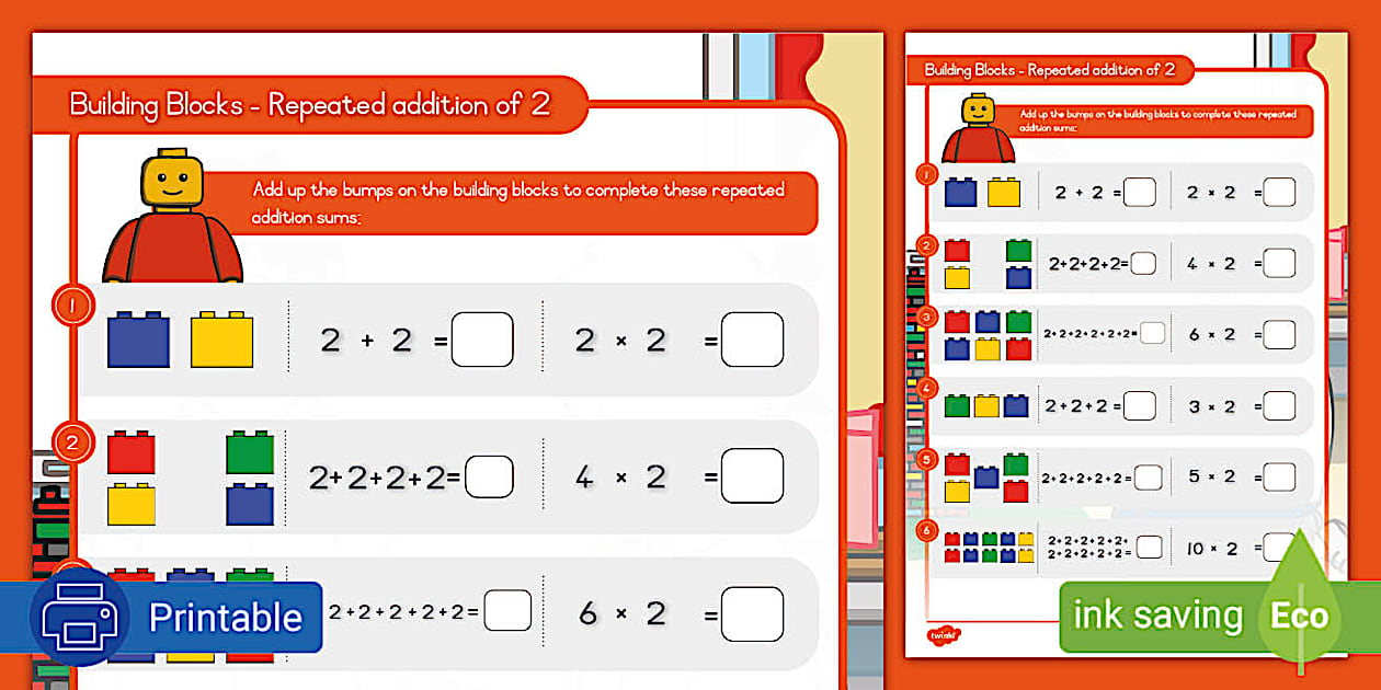 Grade 1 Maths: Repeated Addition of 2 (teacher made)