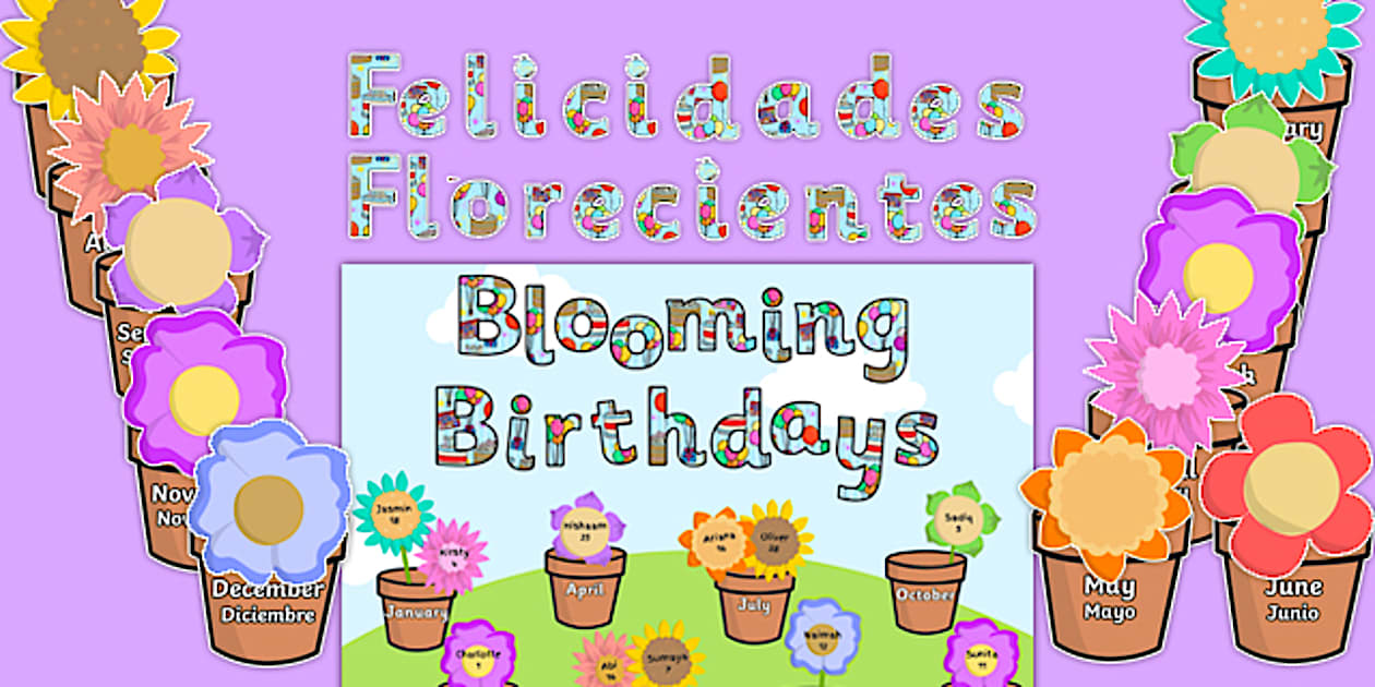 Blooming Birthdays Flower Display Pack Spanish Translation