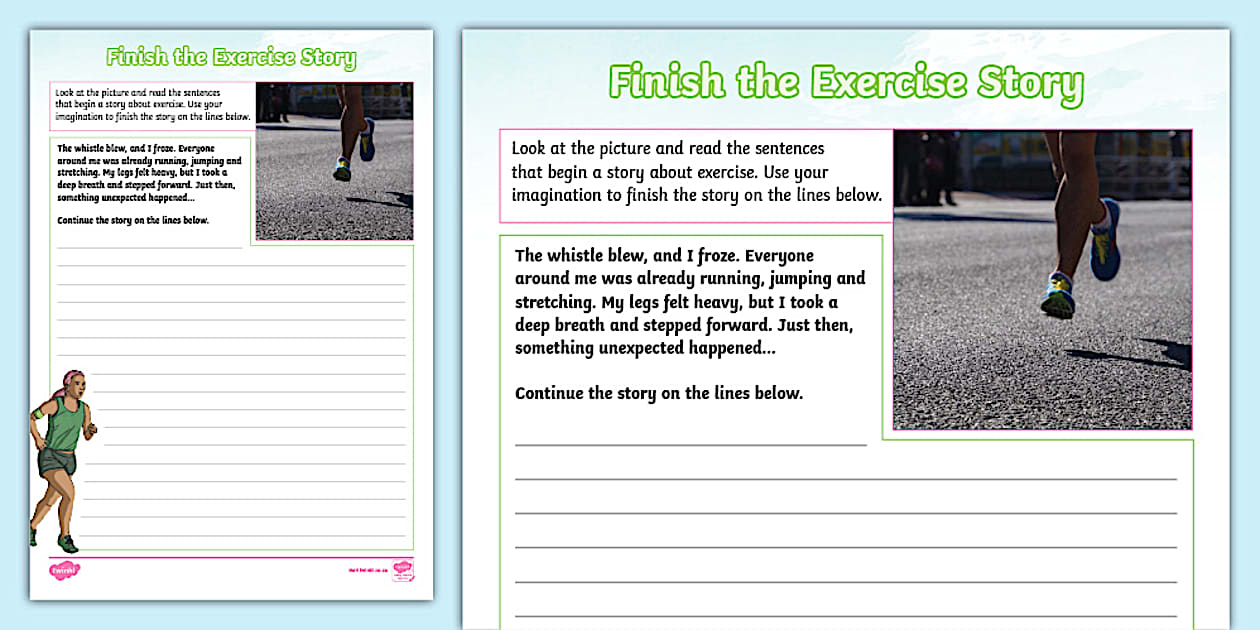 Finish the Exercise Story Worksheet (Lehrer gemacht)