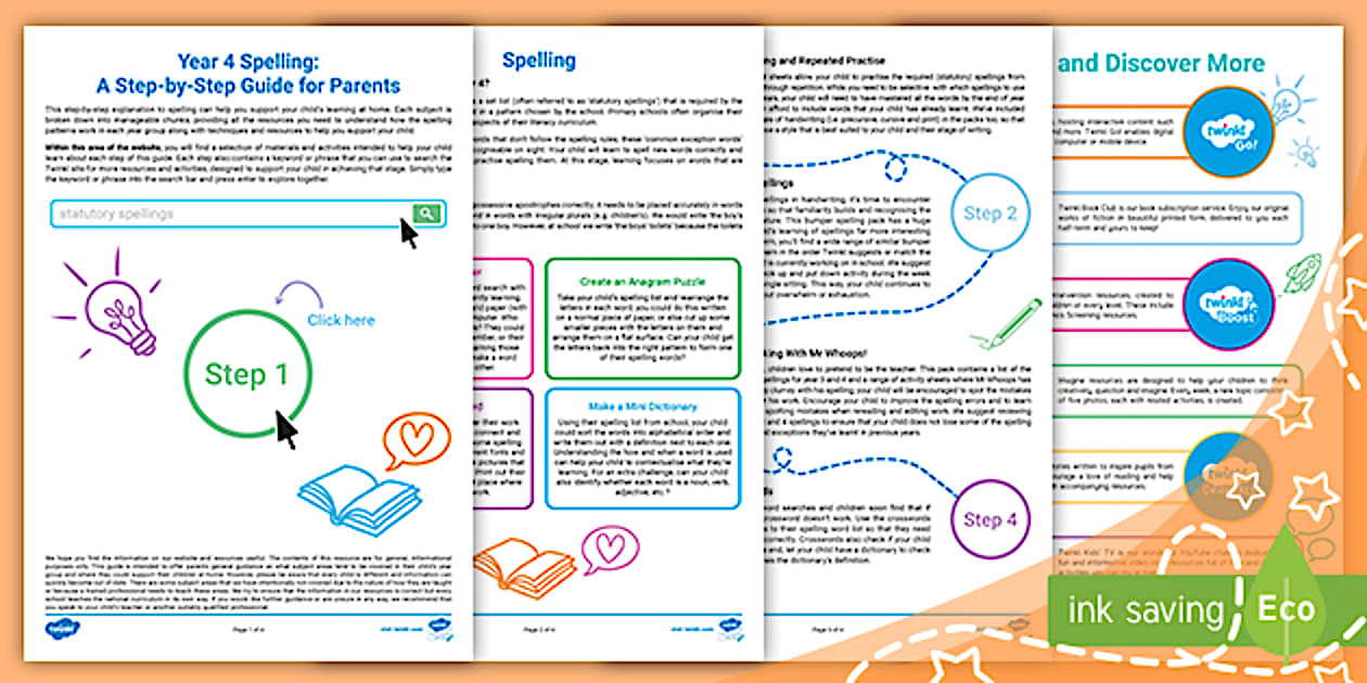 Year 4 Spelling: A Step-by-Step Guide for Parents - Twinkl